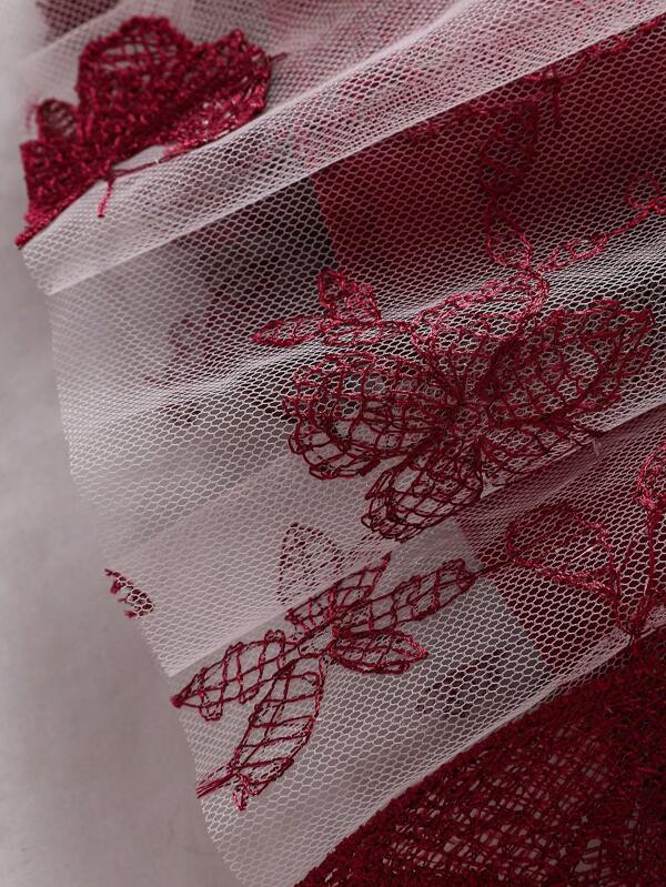 Baby Butterfly Embroidery Mesh Ruffle Trim Bow Front Dress | SHEIN USA