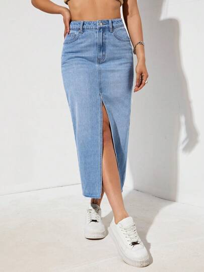 Women Denim Skirts | Womens Women Denim Skirts Online | SHEIN EUQS