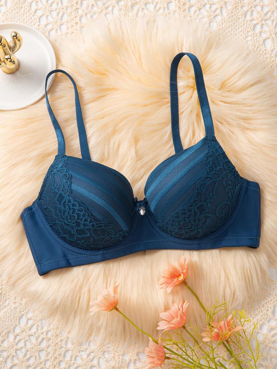 Contrast Lace Underwire Bra | SHEIN USA