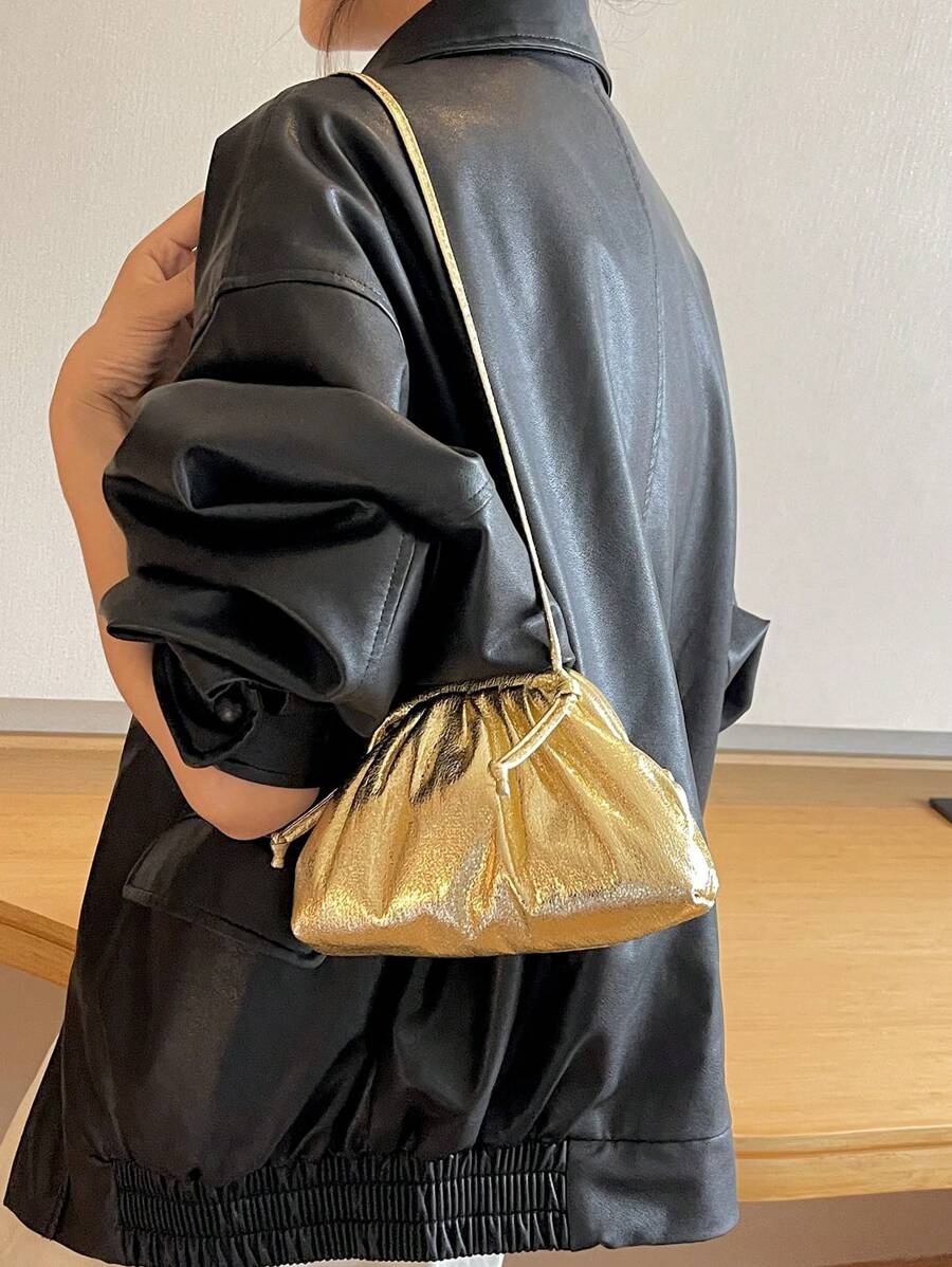 Mini Metallic Ruched Bag Funky PU | SHEIN USA