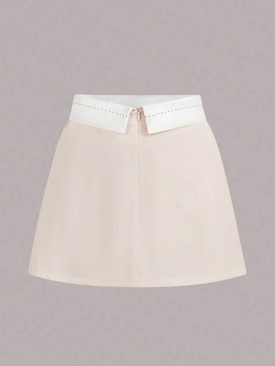 SHEIN MOD Reverse Waistband Zipper Fly A-line Skort | SHEIN USA