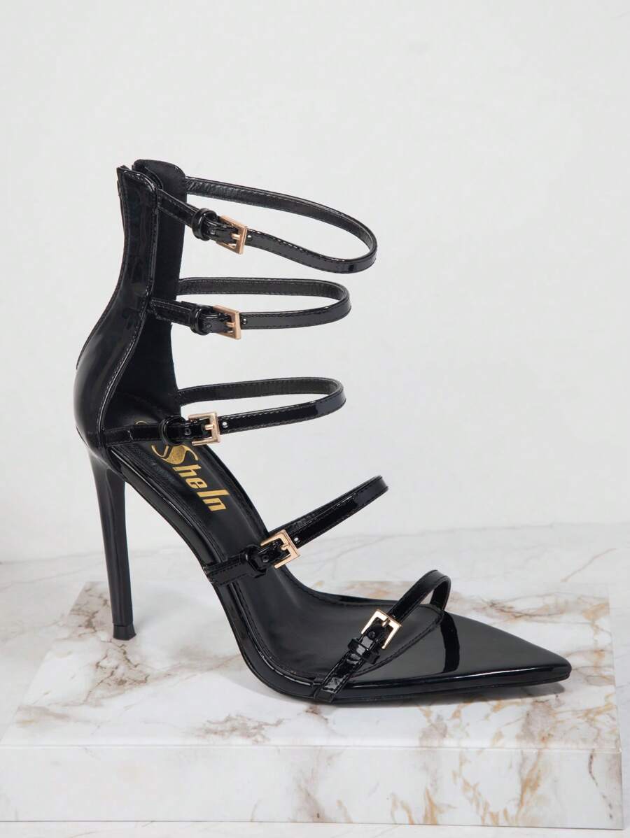 Chaussures À Talons Hauts Pointu multi Boucle | Mode en ligne | SHEIN ...