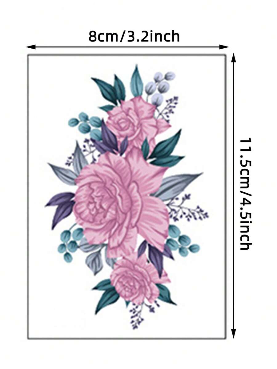 12 Sheets Women Flower Tattoo Sticker,1/4 Arm Temporary Tattoo Sticker ...