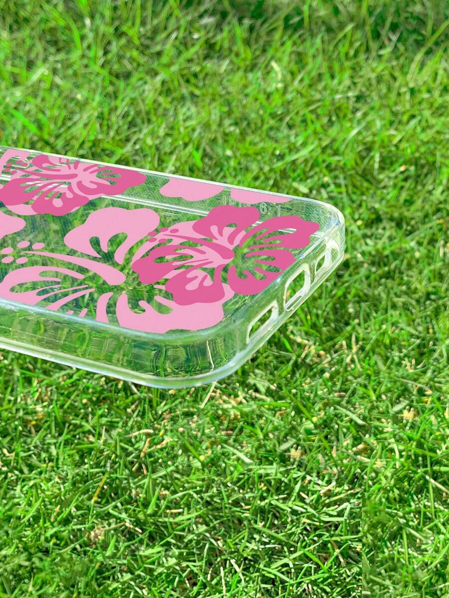 Floral Pink 1pc Hand-Painted Hibiscus Pattern Printed Phone Case ...