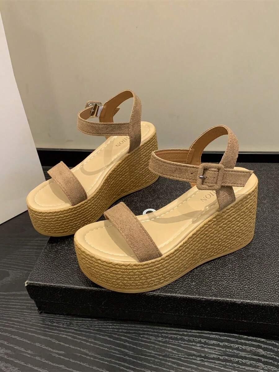 Women Minimalist Ankle Strap Wedge Sandals, Vacation Fabric Sandals ...