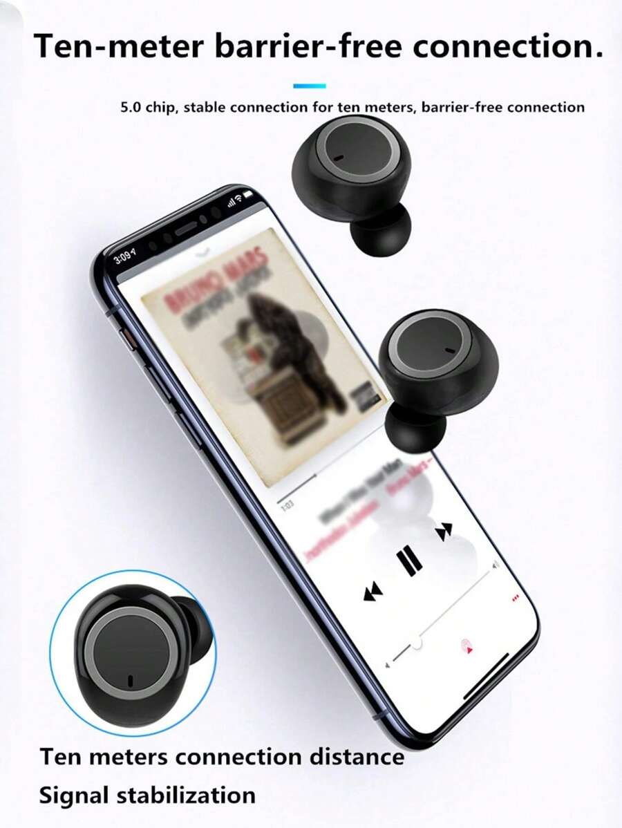 In-Ear (Insert) Button Control With Mic Lighter Volume Control Wireless ...