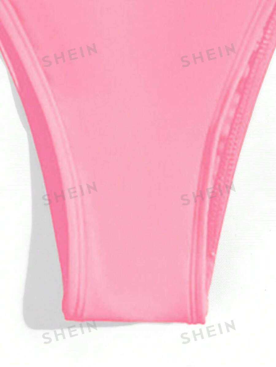 Shein Swim Summer Beach Halter Triangle High Cut Bikini Set Vocation