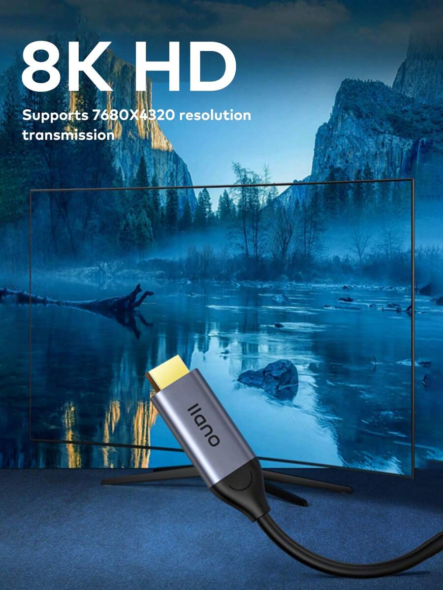 USB C To HDMI Cable 8K 6FT, Anti-Interference Plugs, Aluminum Type-C To ...