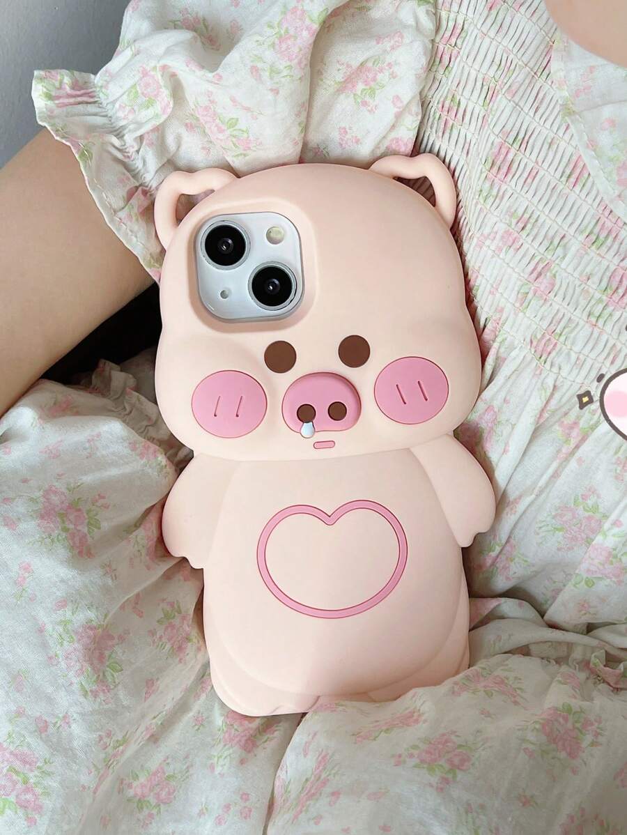 Cartoon Pig Design Silicone Phone Case | SHEIN USA