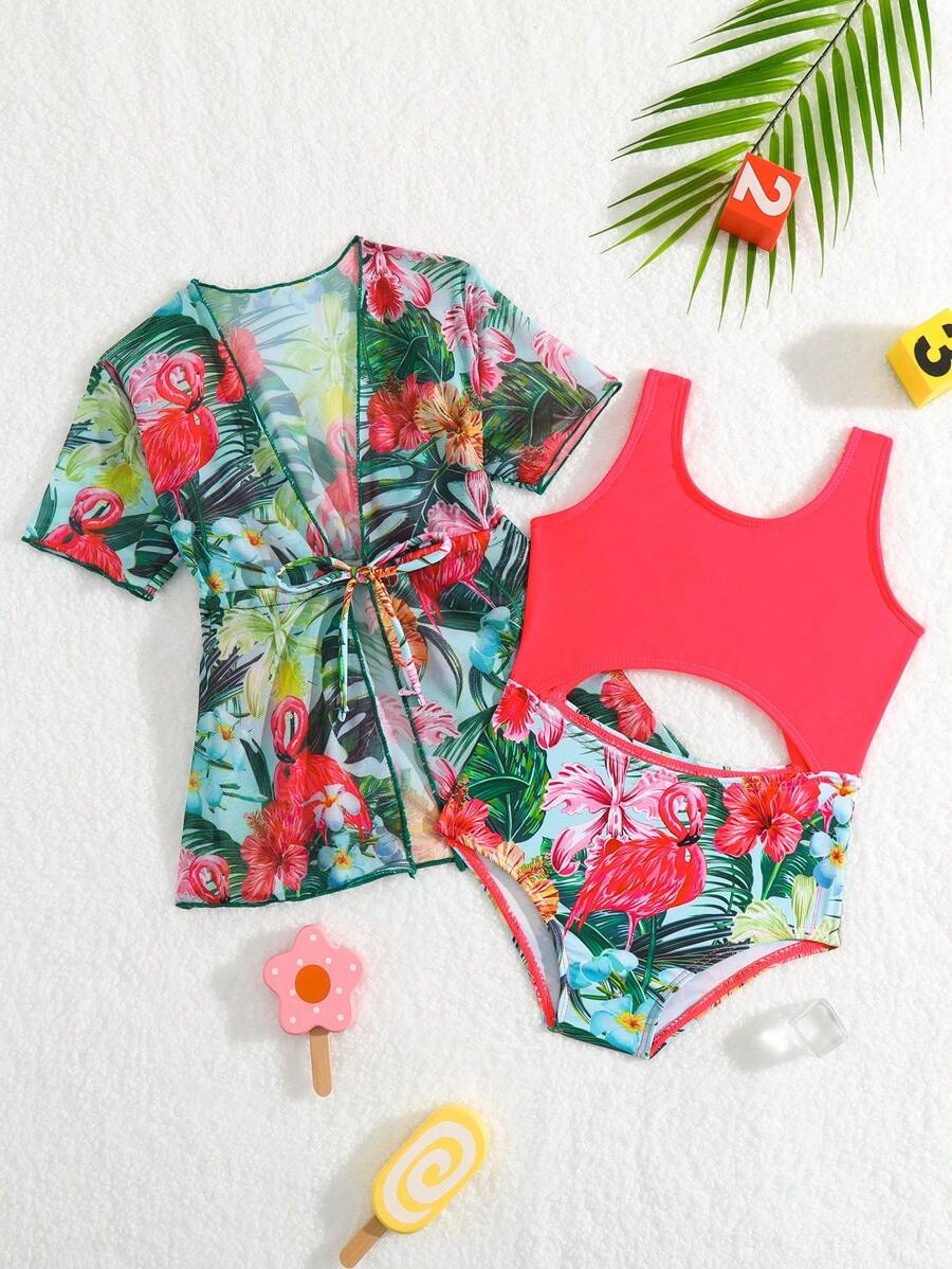 Baby Girl Swimsuit, One-Piece Swimwear With Spf 50+ Sun Protection ...