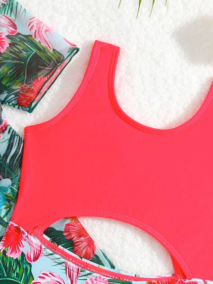 Baby Girl Swimsuit, One-Piece Swimwear With Spf 50+ Sun Protection ...