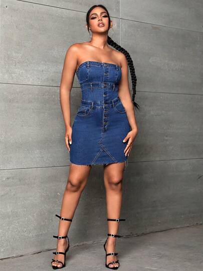 Shop Denim & Jean Dresses | Trendy Fashion | SHEIN USA