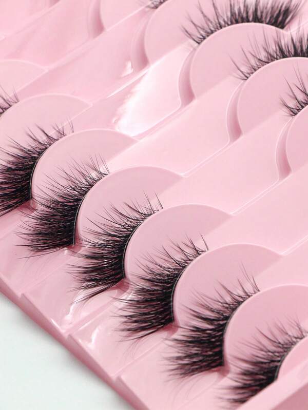 False Eyelashes,10Mm Half Lashes Natural Look Cat Eye Lashes Clear Band ...