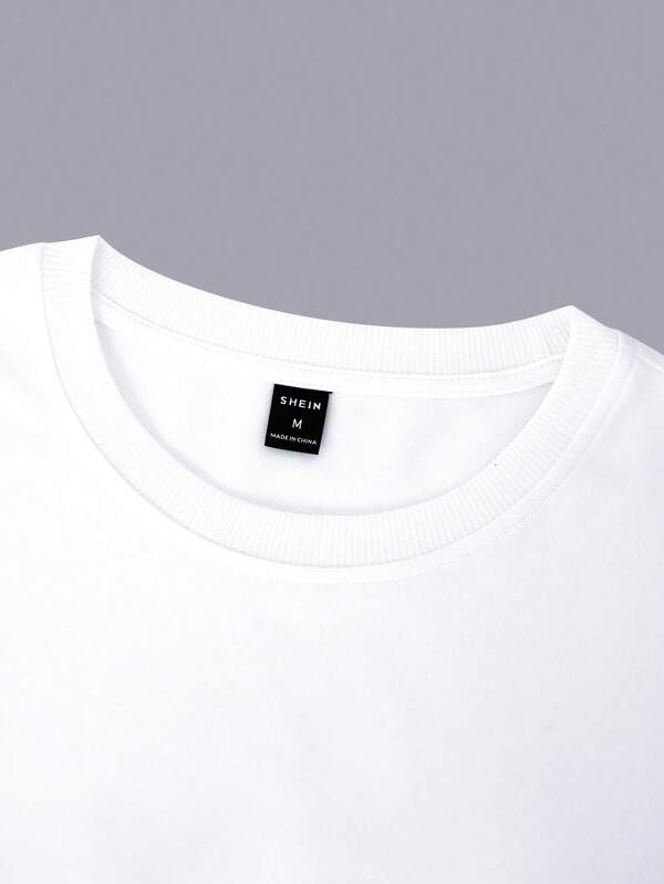 Manfinity Homme Men Solid Drop Shoulder Tee & Shorts | SHEIN USA