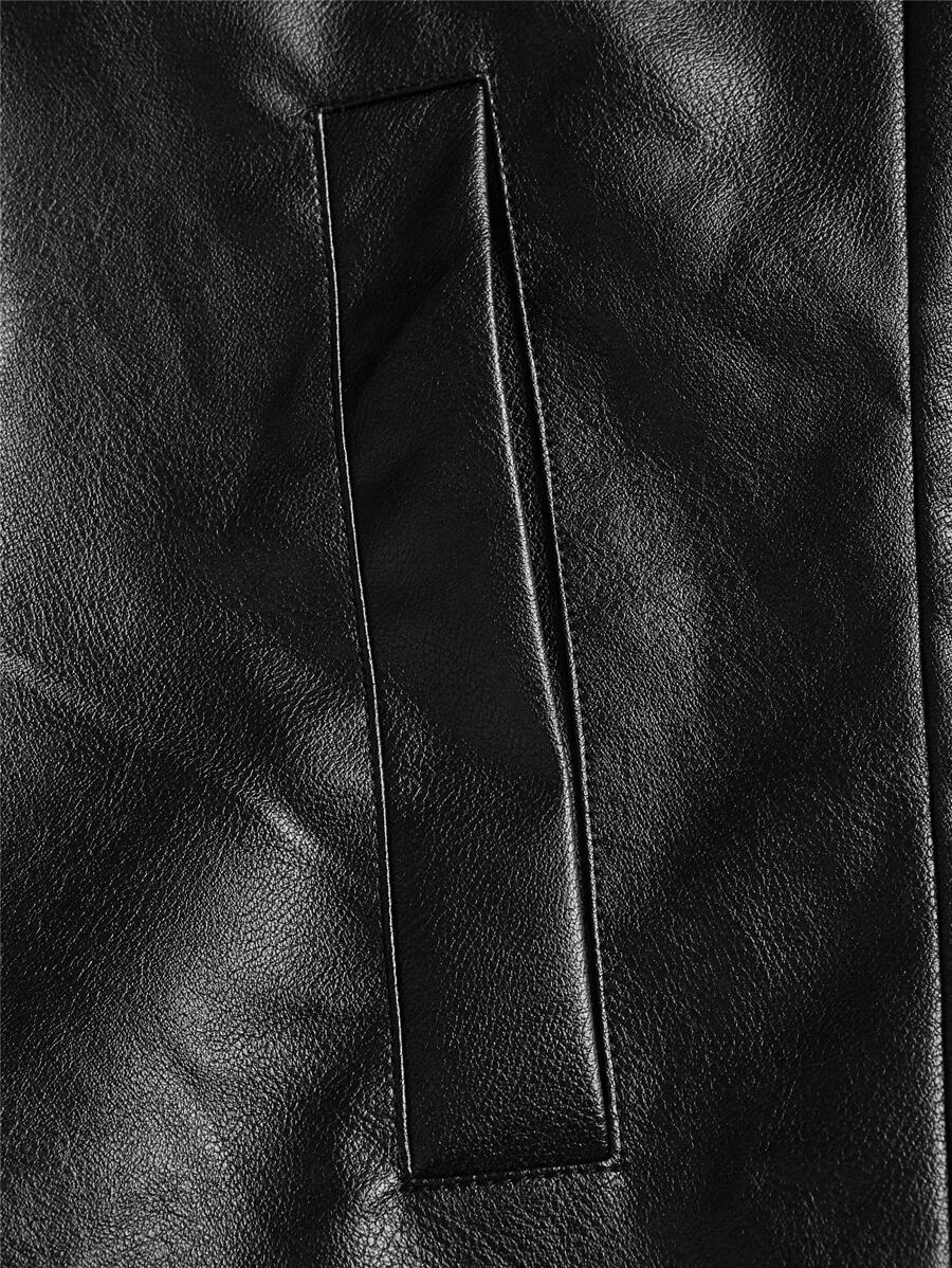 Manfinity Homme Men Zip Up PU Leather Jacket | SHEIN UK