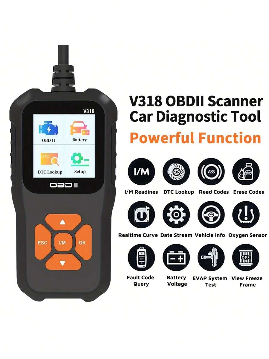 OBD2 Car Scanner Diagnostic Scan Tool V318, Color Screen Vehicle Fault Code Reader, Auto Read ...