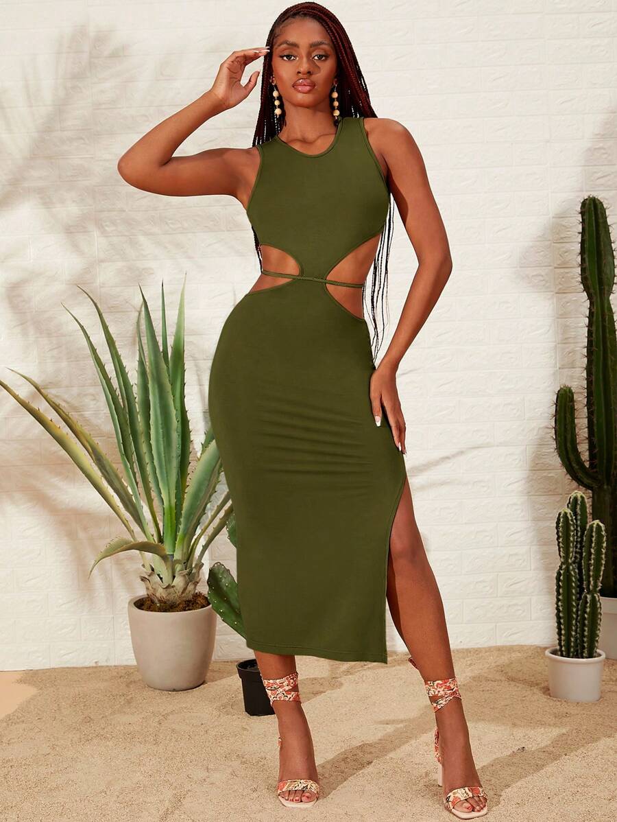 SHEINNeu Cut Out Waist Split Thigh Dress | SHEIN EUR
