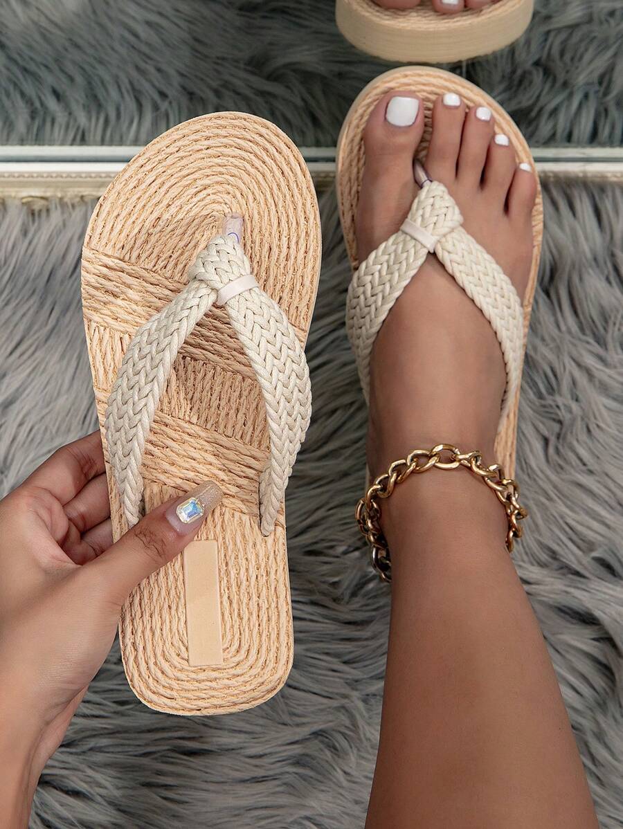 Women Minimalist Flip Flops, Fabric Vacation Flip Flops | SHEIN UK