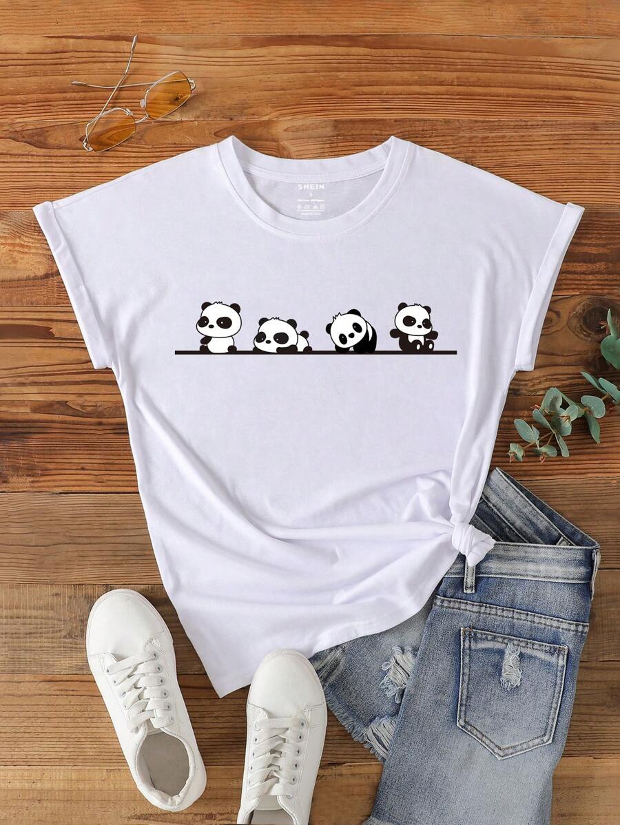 SHEIN Essnce Panda Print Tee | SHEIN USA