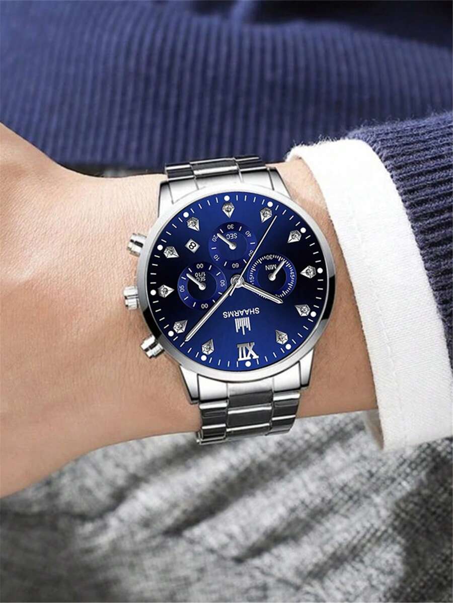 SHAARMS Reloj de cuarzo con triple esfera de fecha como regalo para ...