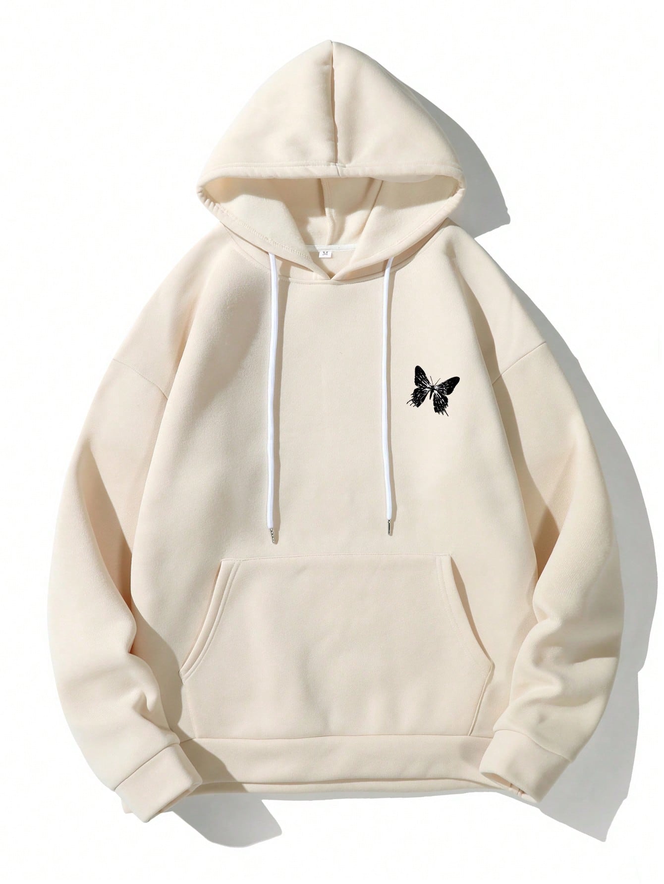 Manfinity Emrg Men Slogan And Butterfly Print Kangaroo Pocket Drawstring