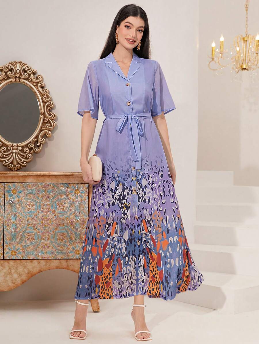 Mulvari Graphic Print Belted Dress | SHEIN USA