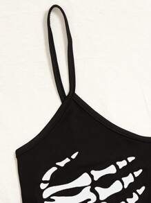 SHEIN EZwear Skeleton Print Crop Cami Top | SHEIN USA
