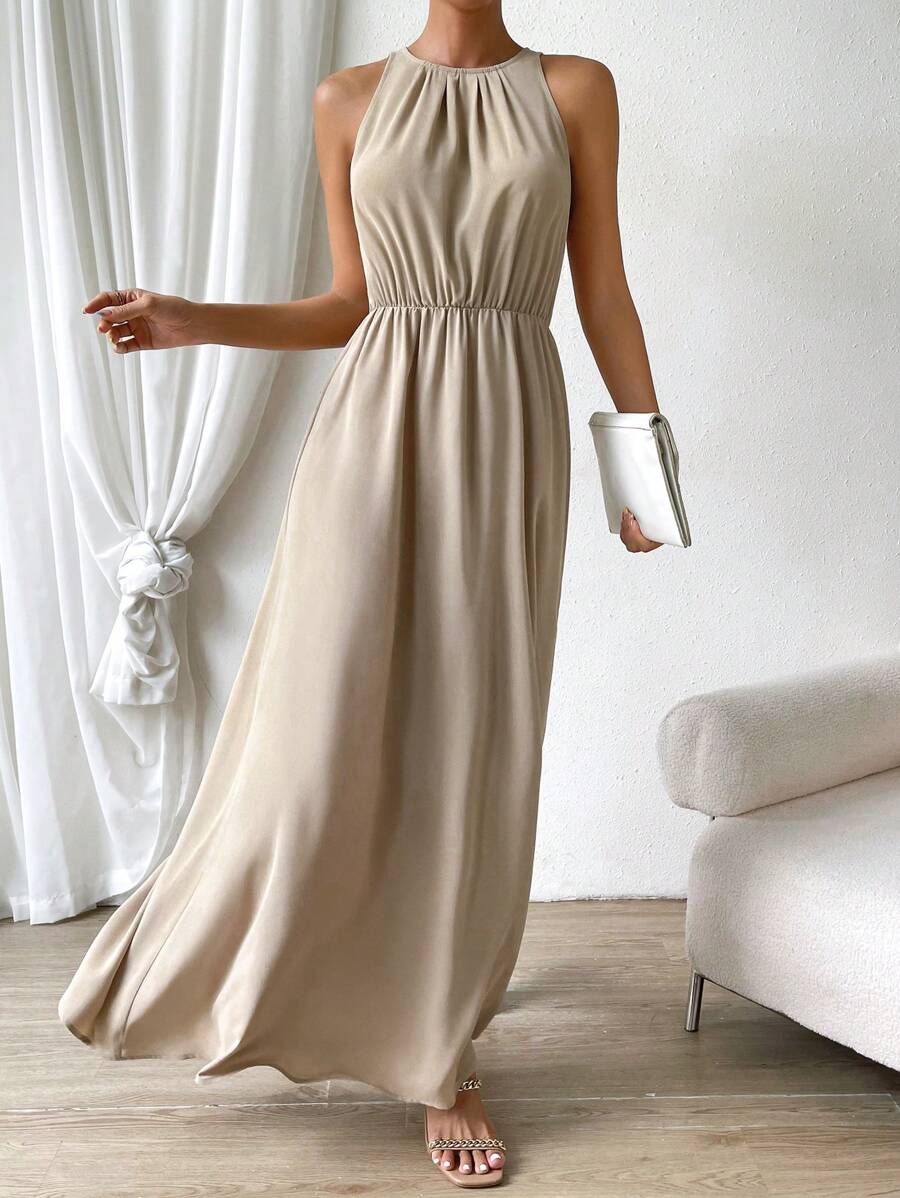 Firerie Solid Split Thigh Dress | SHEIN USA