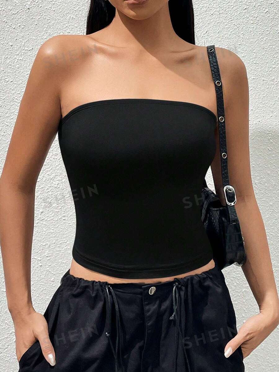 Shein Ezwear Summer Solid Tube Top Shein Usa