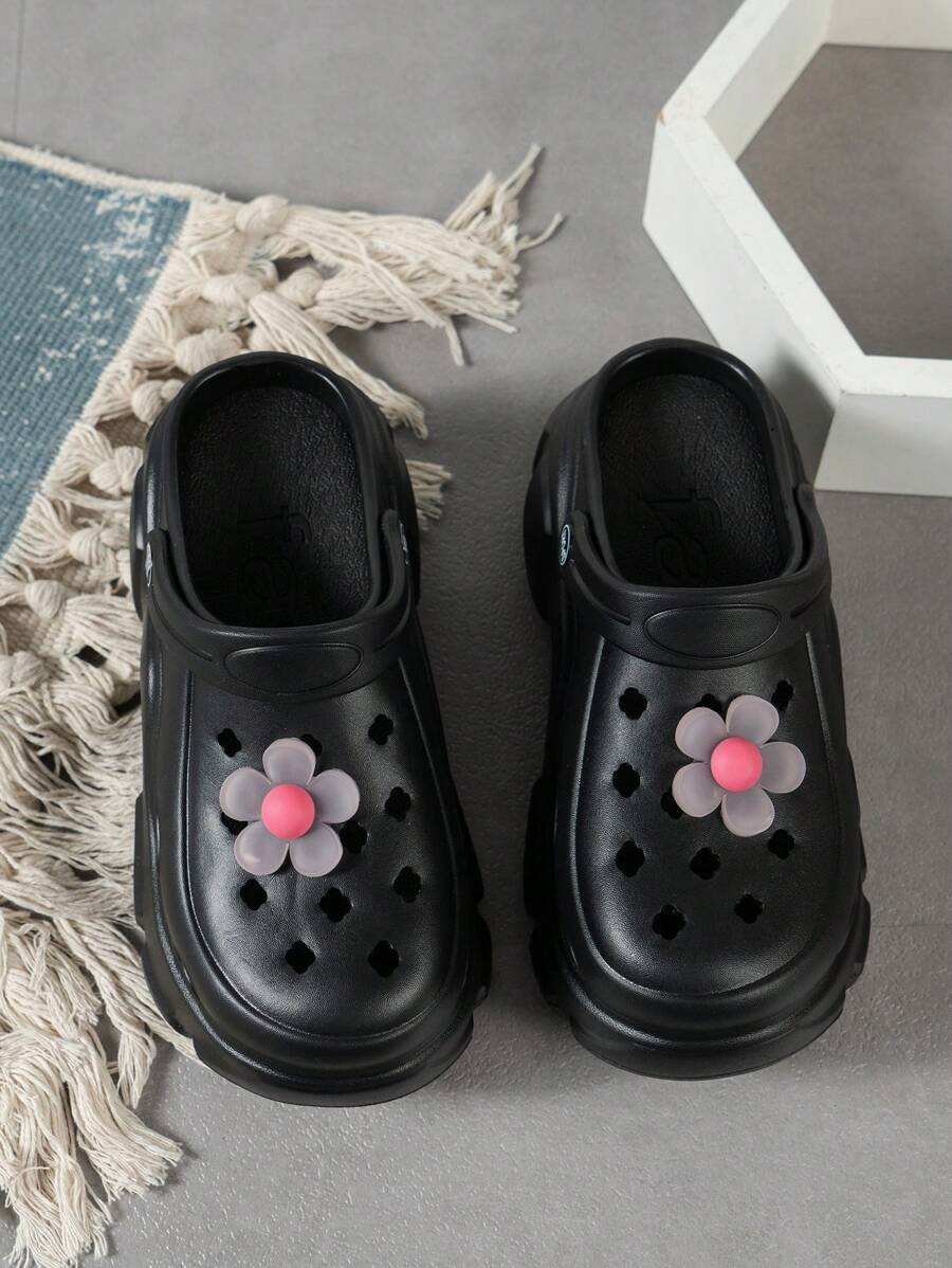 Women Flower Decor Clogs, Preppy Outdoor EVA Vented Clogs | SHEIN USA