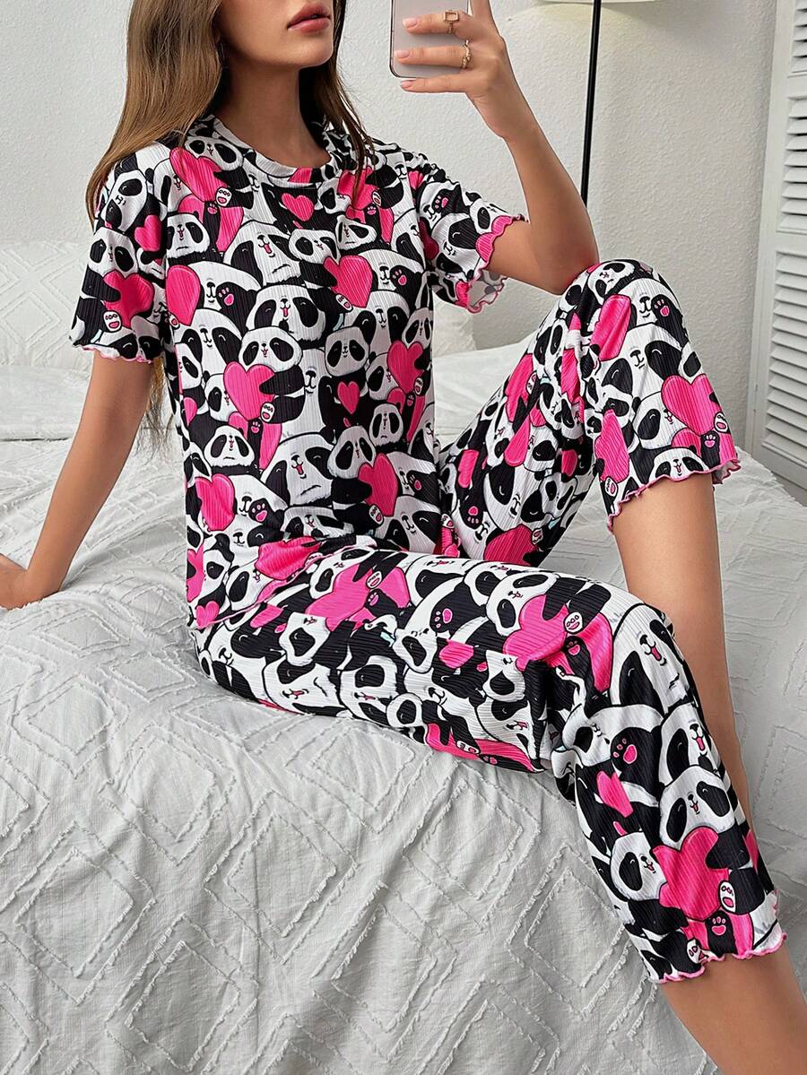Allover Panda Print PJ Set | SHEIN USA