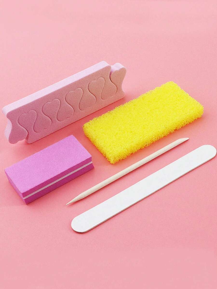 Nail Care Kit, 5pcs Mini Nail File Buffer Toe Separators Pedicure ...