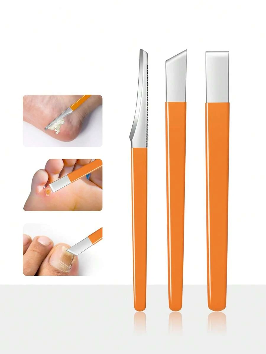 Stainless Steel Foot File Knife,3Pcs Foot Calluses Pedicure Knife Tool ...