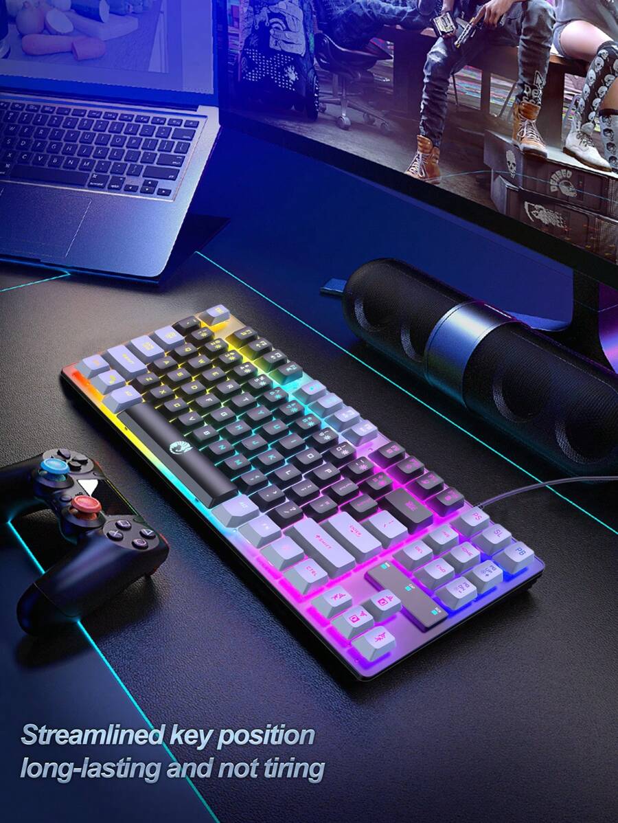 Random Multicolor Plastic Wired Gaming Mechanical Keyboard | SHEIN USA