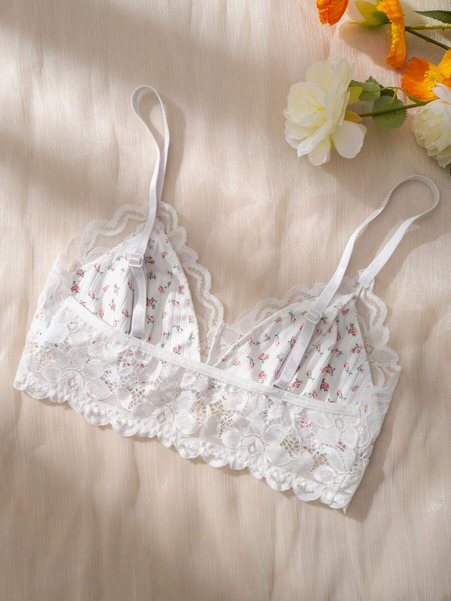 Florallove Bh Bralette Unterwäsche Mit Spitzenbesatz Und Ditsy Blumenmuster Aktuelle Trends