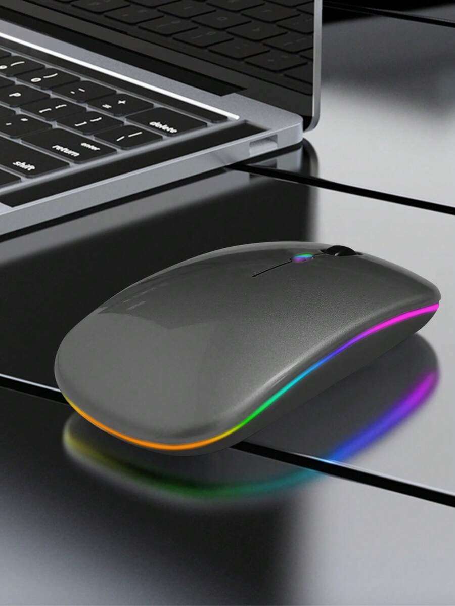 Dual-mode Wireless Mouse With Silent Click And 7-color Rgb Backlight ...