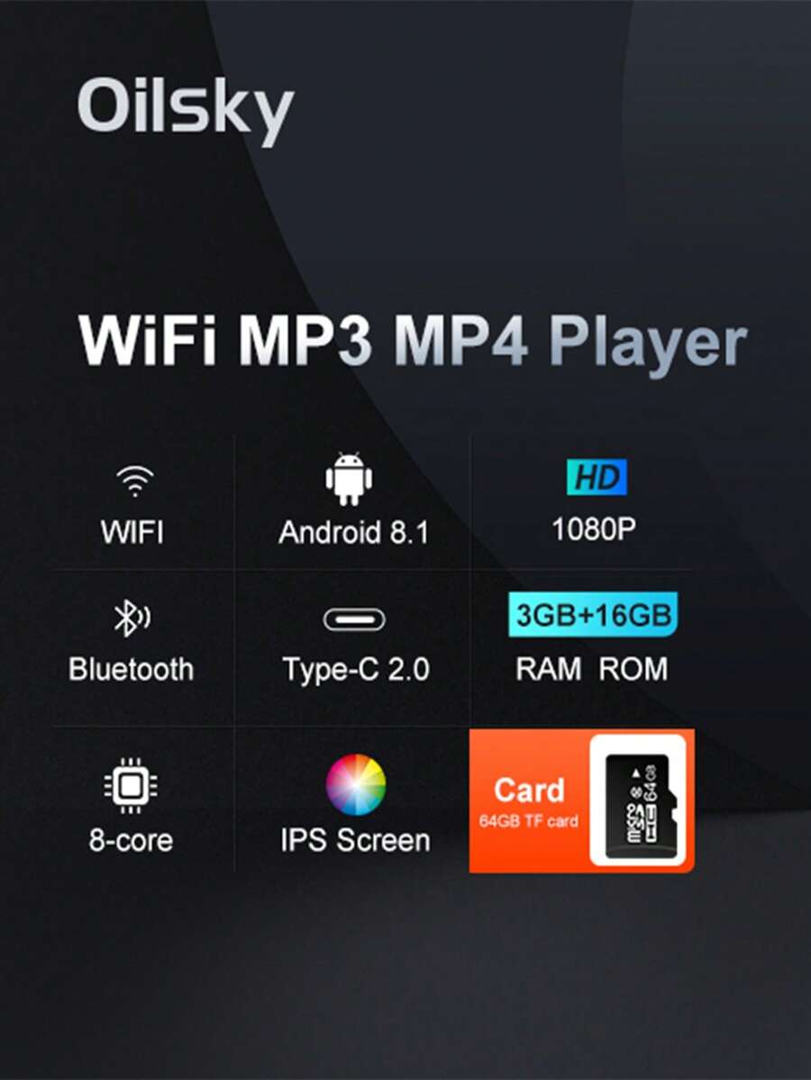 80GB Android MP3 Player With D WiFi, Oilsky 4.7" 1080P Full Touch ...