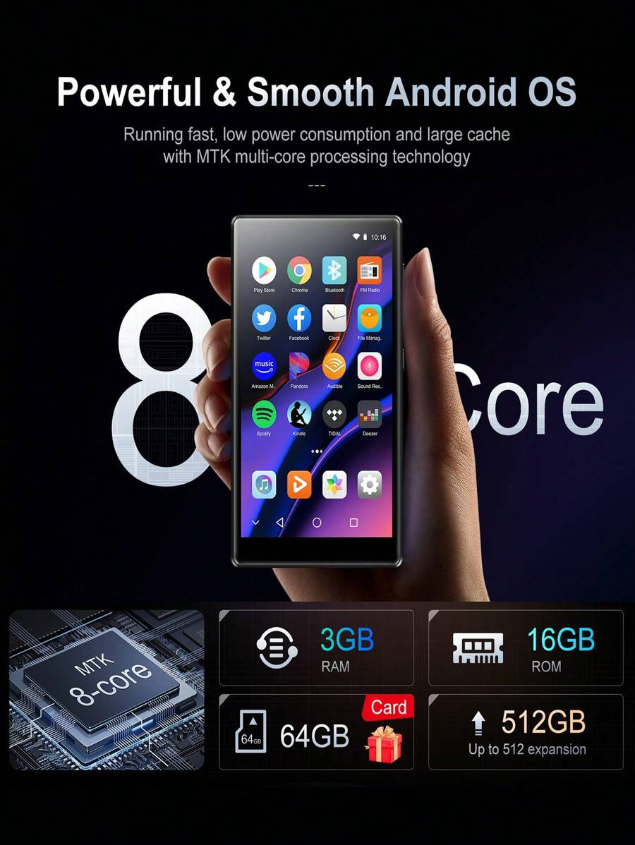 80GB Android MP3 Player With D WiFi, Oilsky 4.7" 1080P Full Touch ...