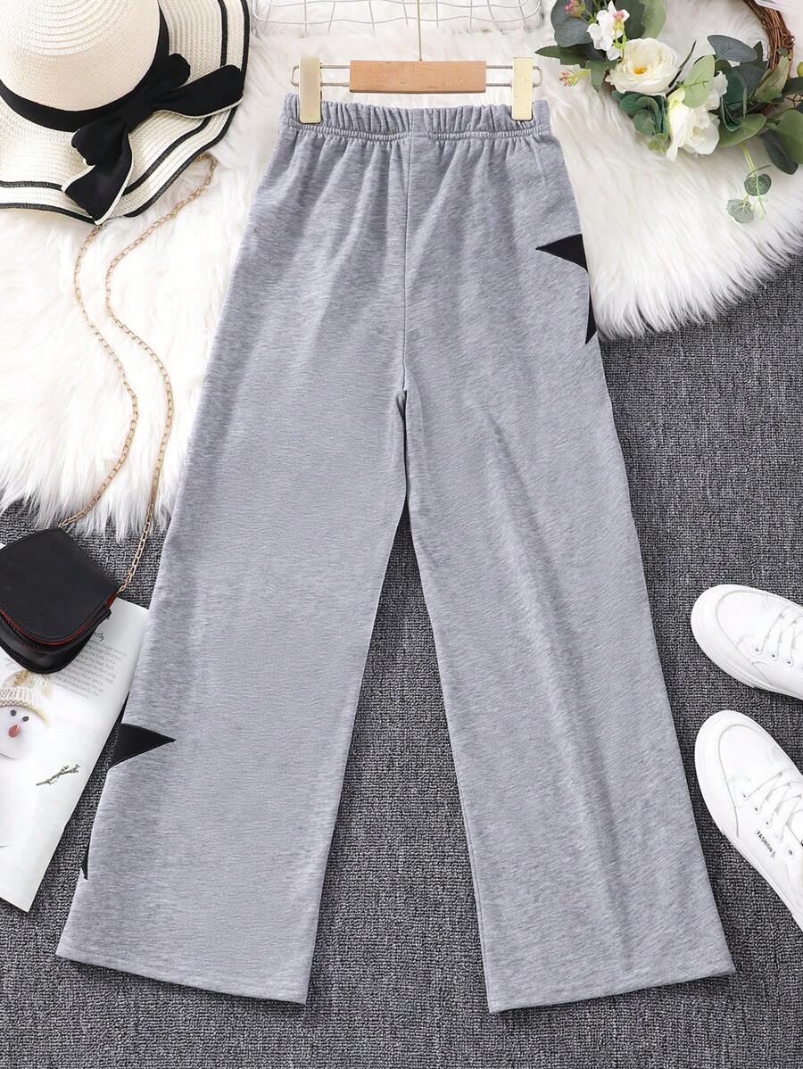 SHEIN Cooltwn Kids Tween Girl Star Print Elastic Waist Sweatpants ...