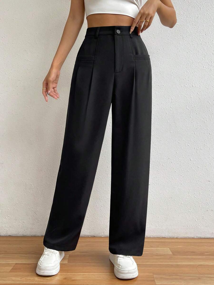 Flirla High Waist Straight Leg Pants | SHEIN USA