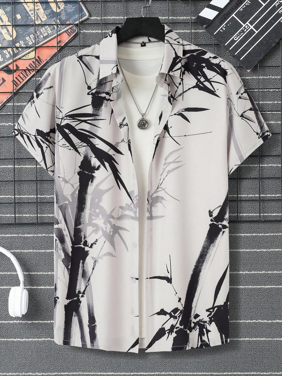 Men Bamboo Print Shirt Without Tee | SHEIN USA