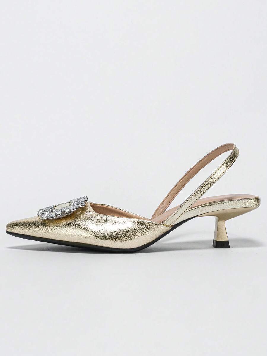 Sandales Pour Femme Printemps/Été Fête Charmant Métallique Avec Strass ...