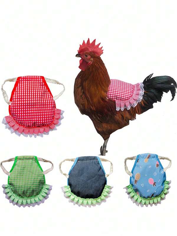 1pc Plaid Pattern Chicken Apron For Farm Animal For Protect Back ...