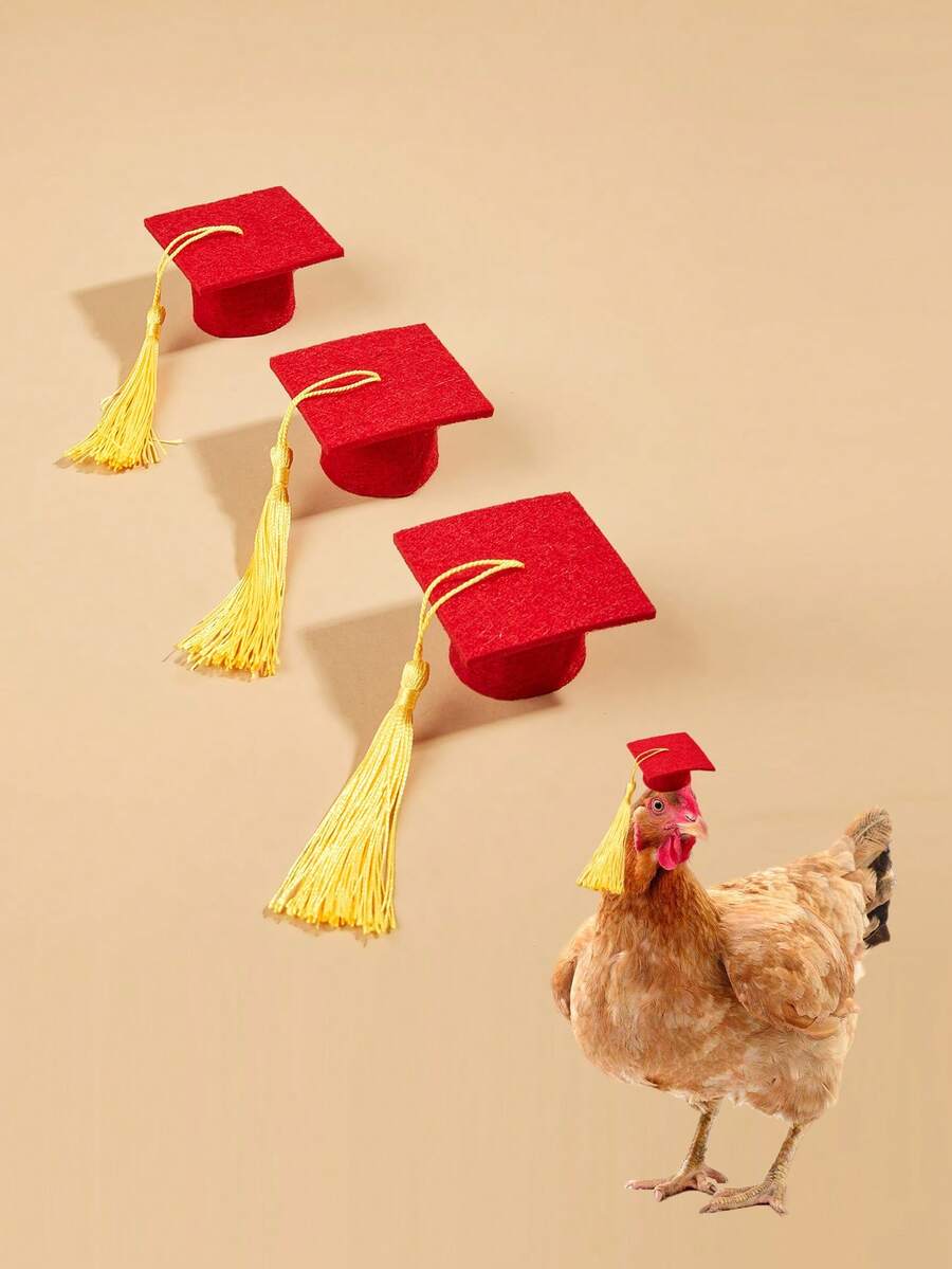 1pc Graduation Hat Design Chicken Hat For Farm Animal For Decoration ...