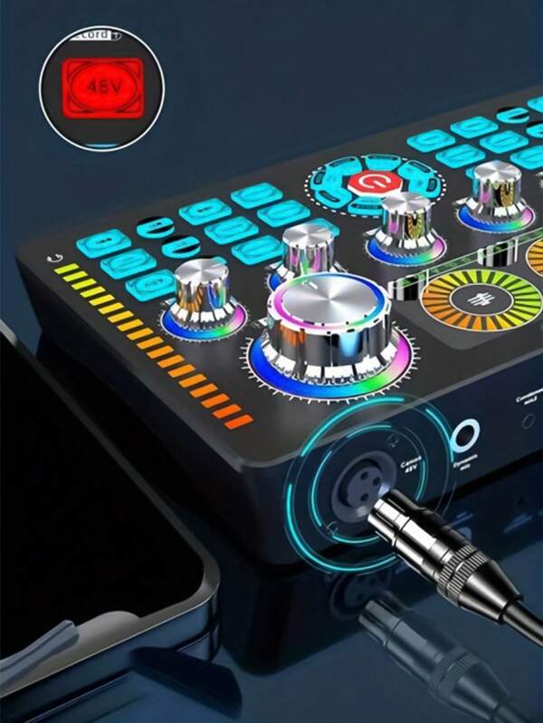 Q7-sound card professional studio capacitor can be used with microphone & G3 live sound mixer ...