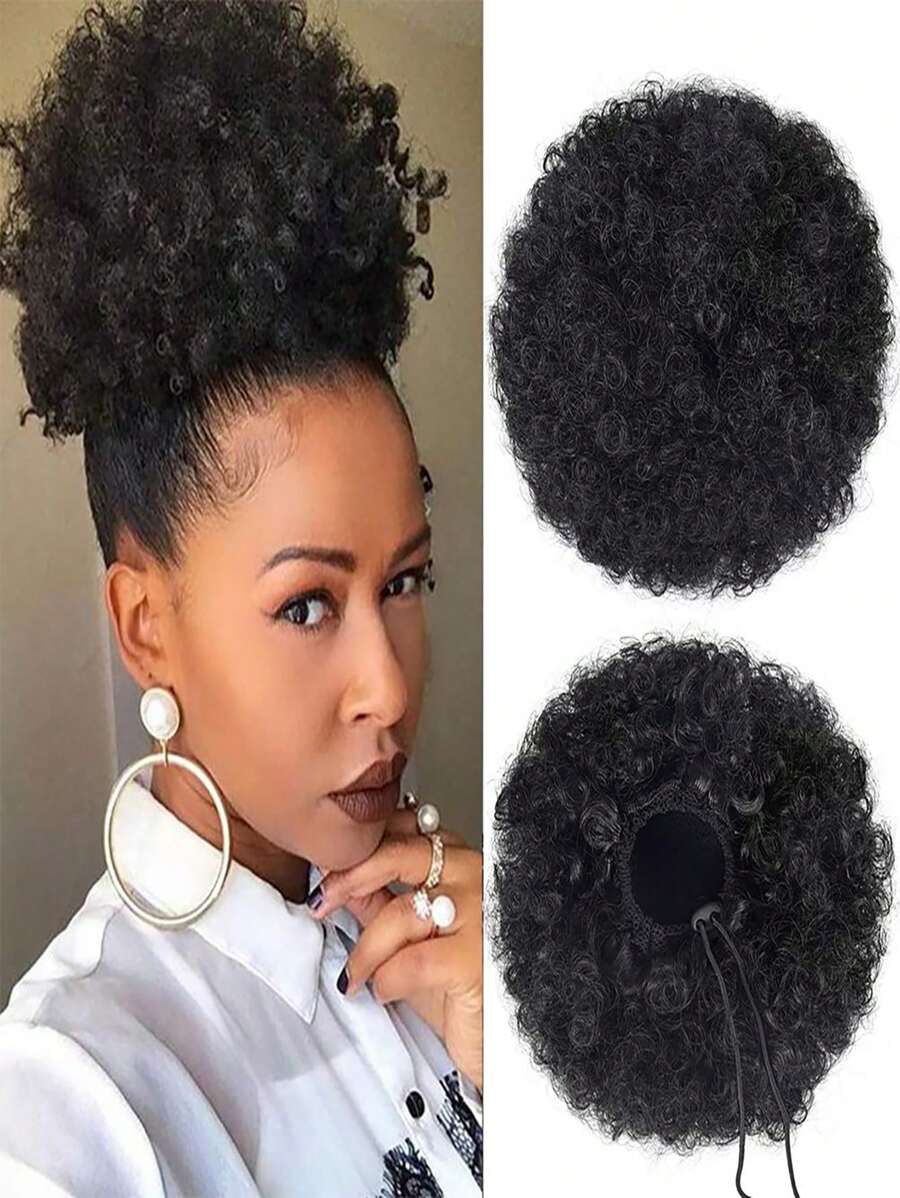 Afro Puff Drawstring Ponytail Extension For Women Afro Puff Bun 8 Inch ...