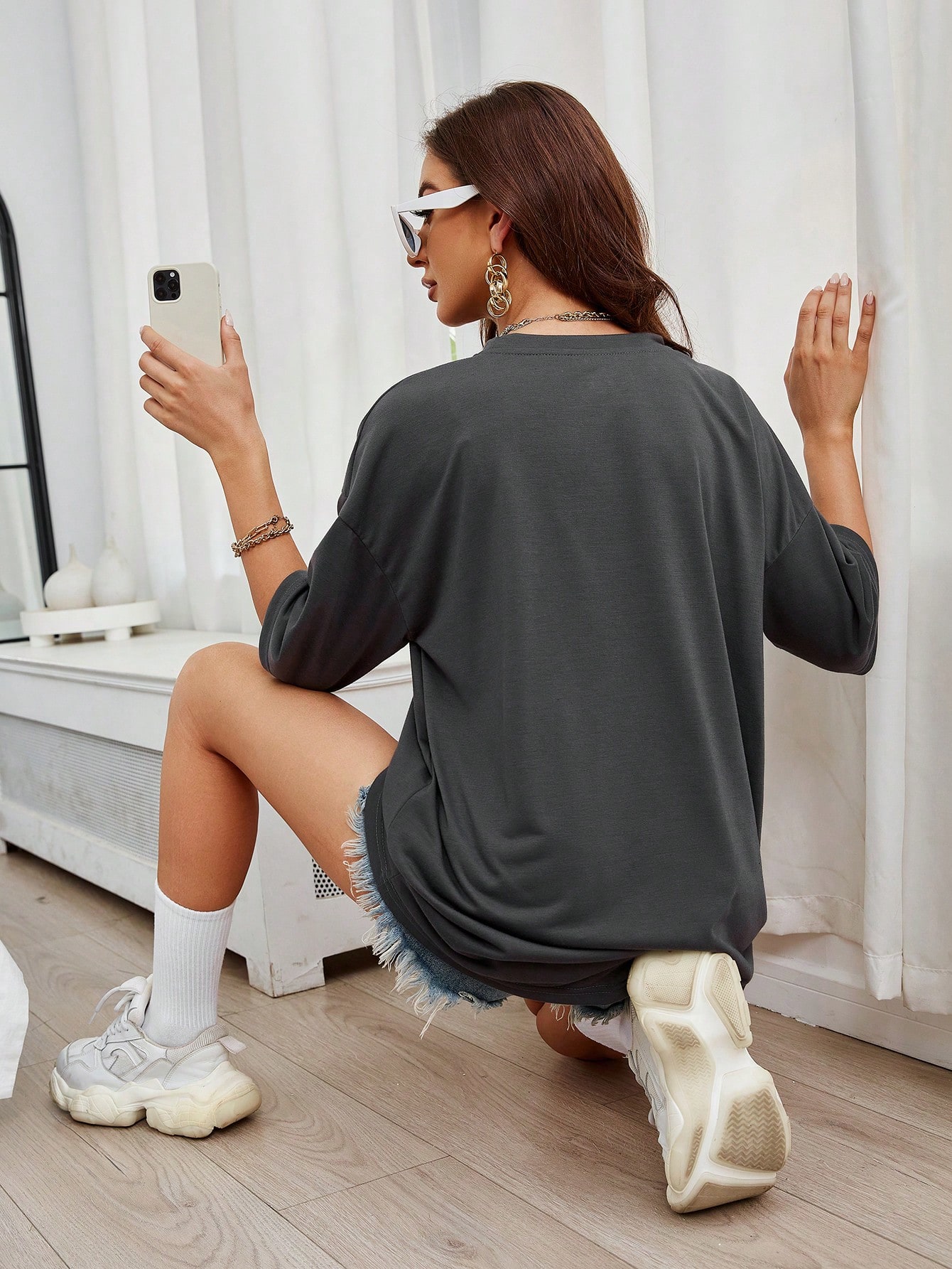 Street View And Slogan Graphic Drop Shoulder Oversized Tee Shein Usa