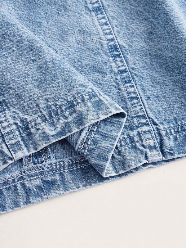 SHEIN Privé Solid Cami Denim Dress | SHEIN USA