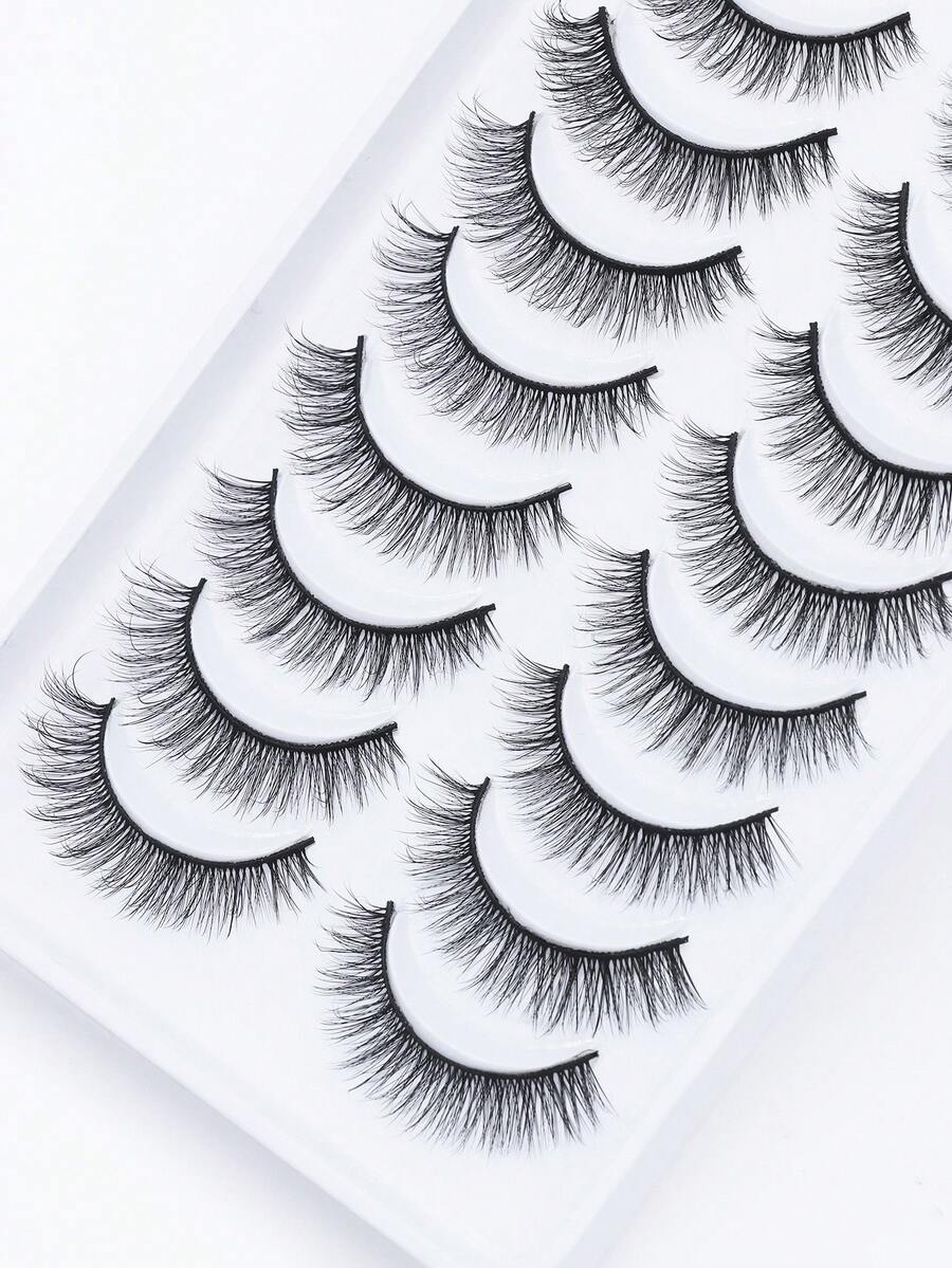 AYRMILLA 10 Pairs Mix Natural False Eyelashes Fluffy Soft Dramatic 3D ...