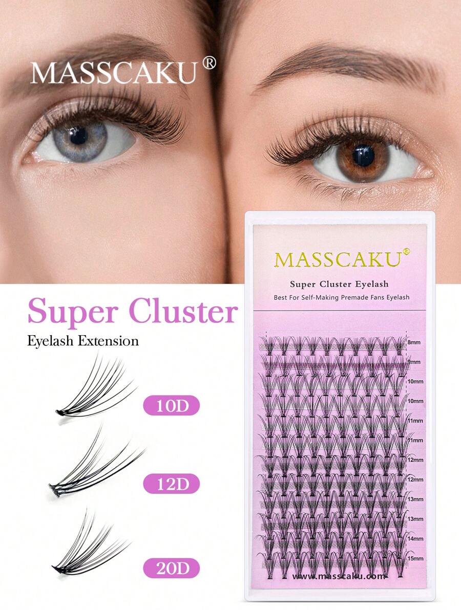 12Lines 10D Premade Fan Eyelash Extensions Self-Making Super Cluster ...